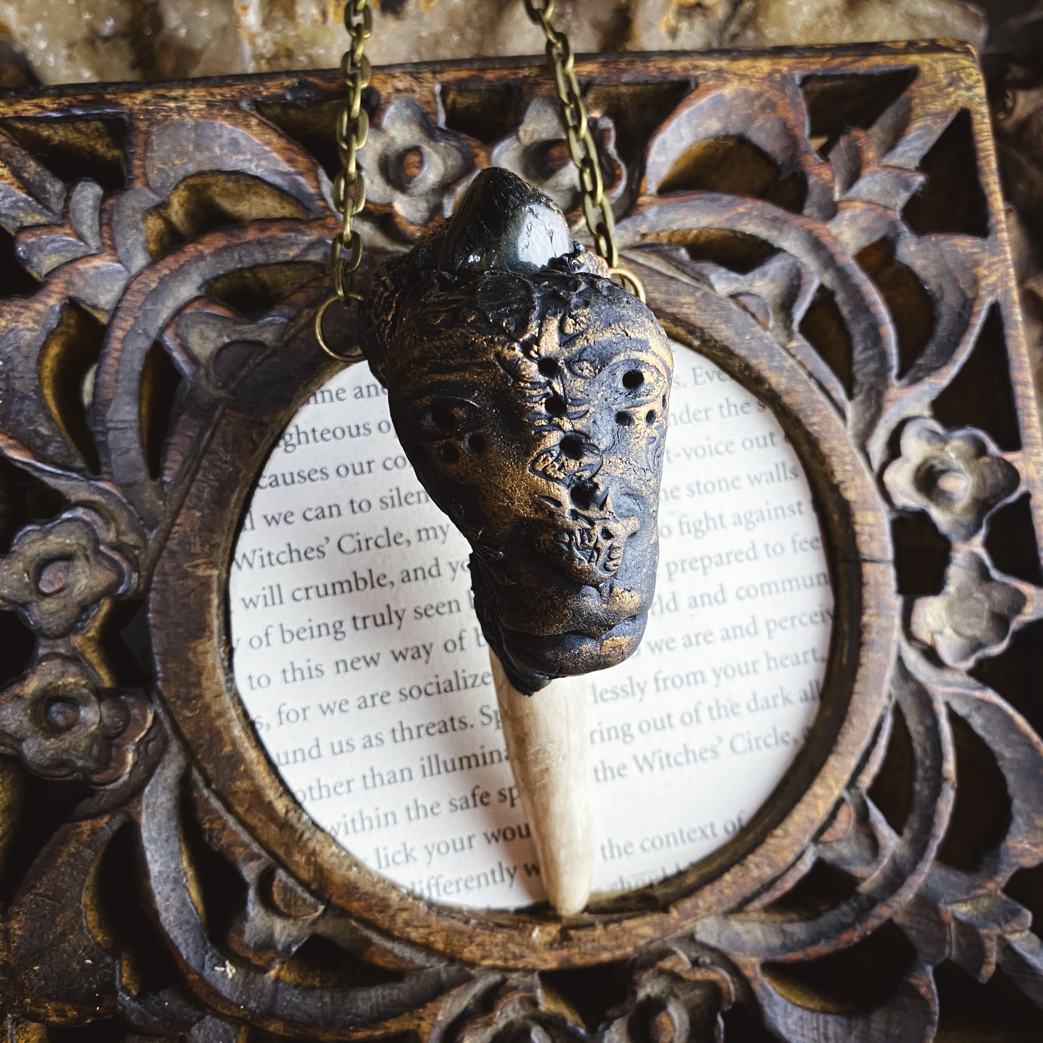 Deer Medicine Necklace - Handcrafted Antler and Labradorite Talisman